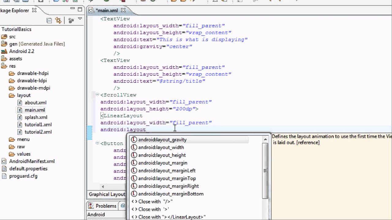 Android Tutorial & Lessons 18: Creating a Scroll View