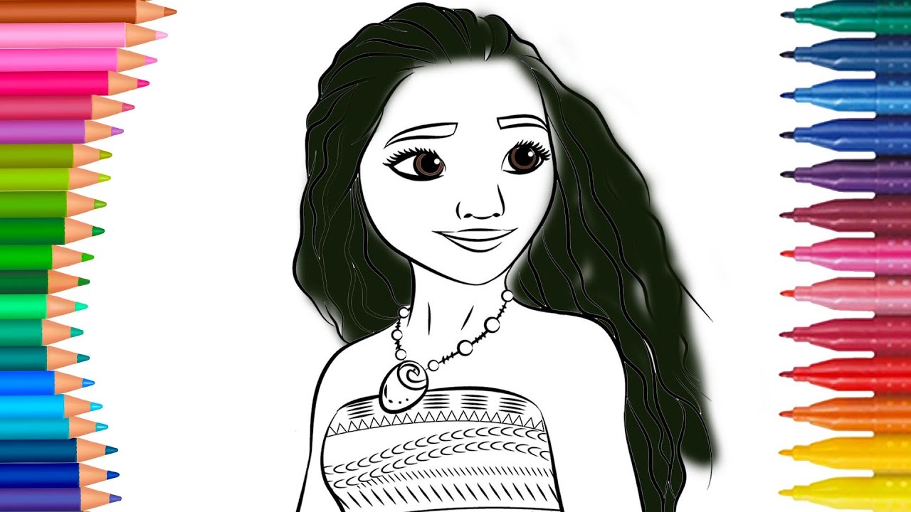 Vaiana Moana Ausmalbilder Färbung - Kleine Hände Malbuch