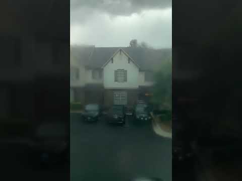 Cool lighting strike from thunderstorm in Covington, Ga