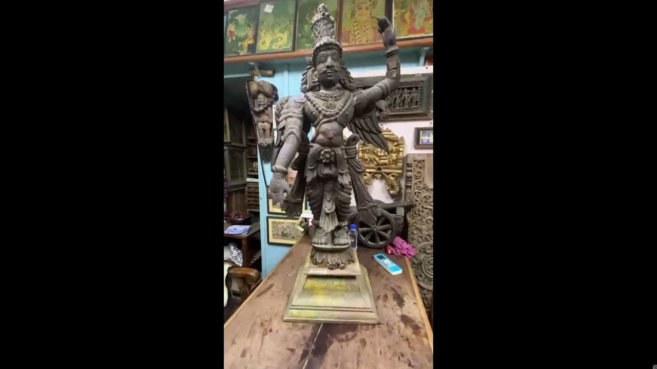Wooden Hindu God Garuda Standing Statue PRACHIN ART GALLERY & OLD FURNITURE