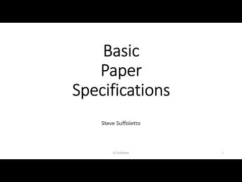 Basic Paper Specifications