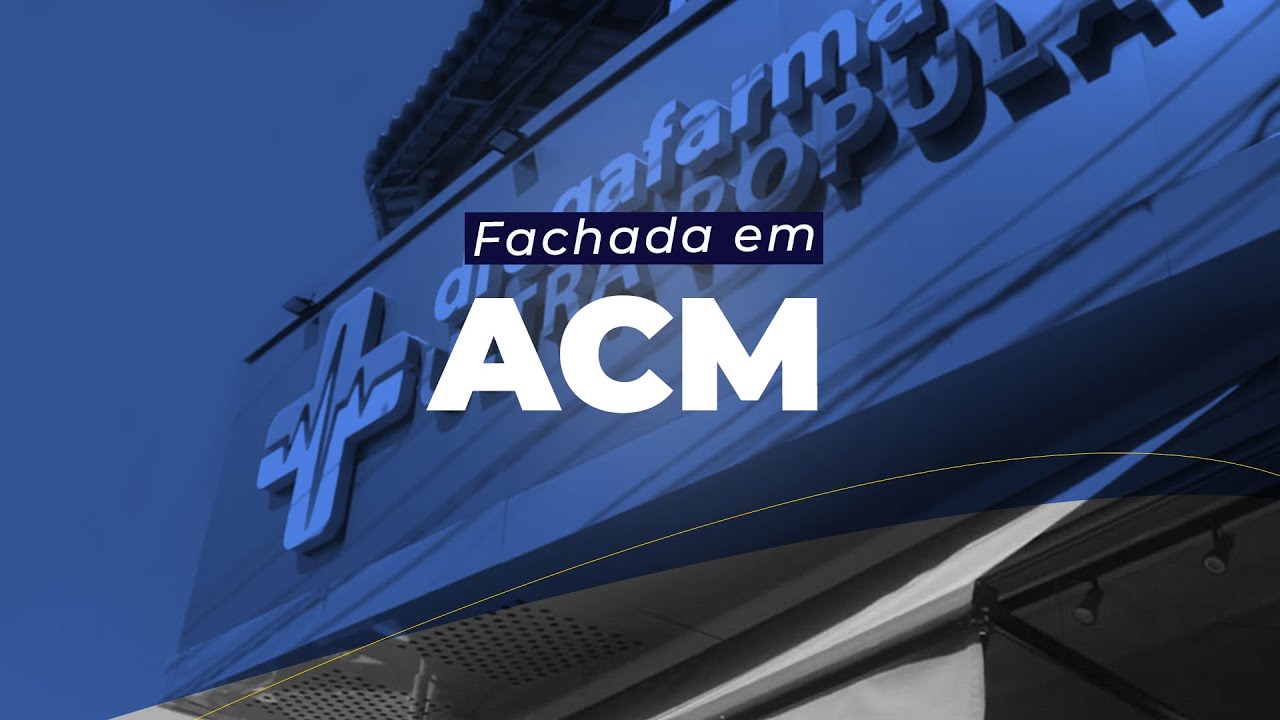Fachada com ACM Grafite e Amarelo