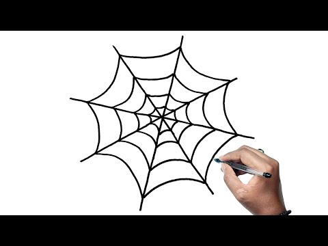 how to draw a spider web | easy for kids | SPIDER WEB drawing Step by Step Tutorial