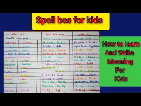 Spell bee for kids|How to Learn or Write Meaning in English|बच्चों को आसान Spelling याद करना सिखाए