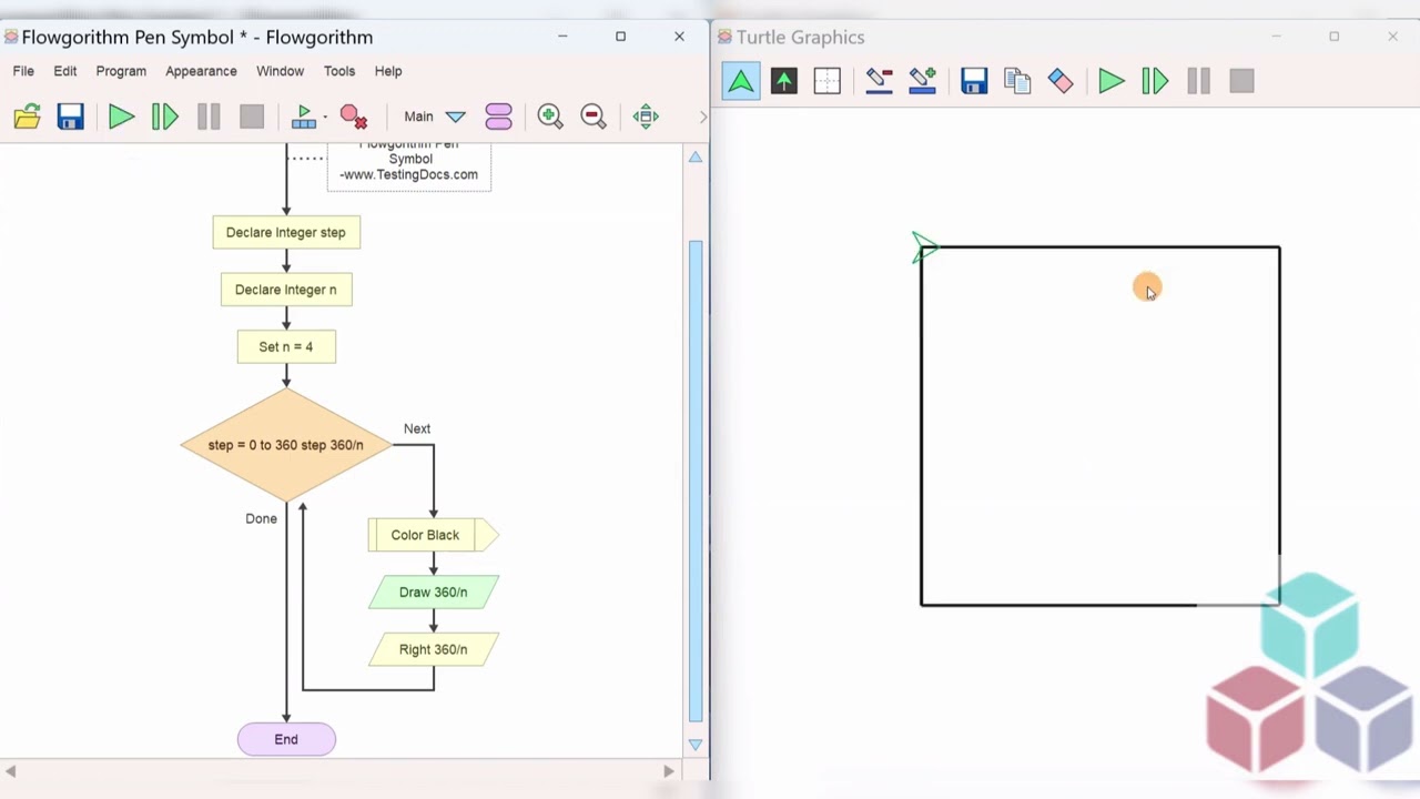 Flowgorithm Pen Symbol #testingdocs #education #flowchart