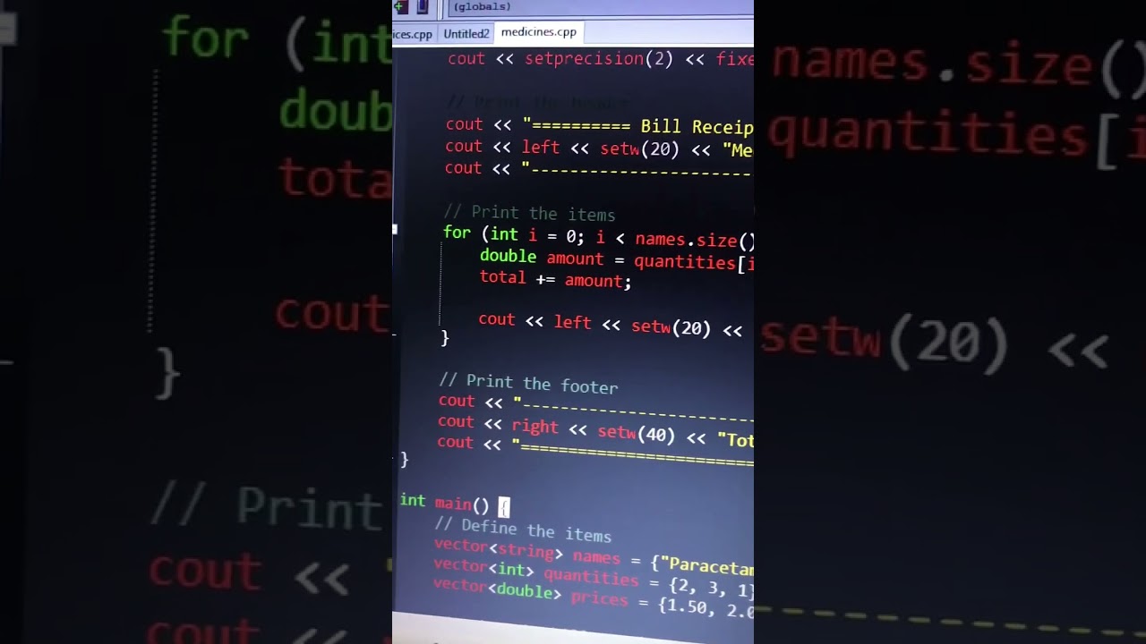 medicines c++ #coders #codinglife #codingninja #codemasters #codelife #coding #code #coder #cpp