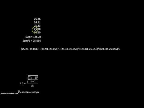 Standard error calculation
