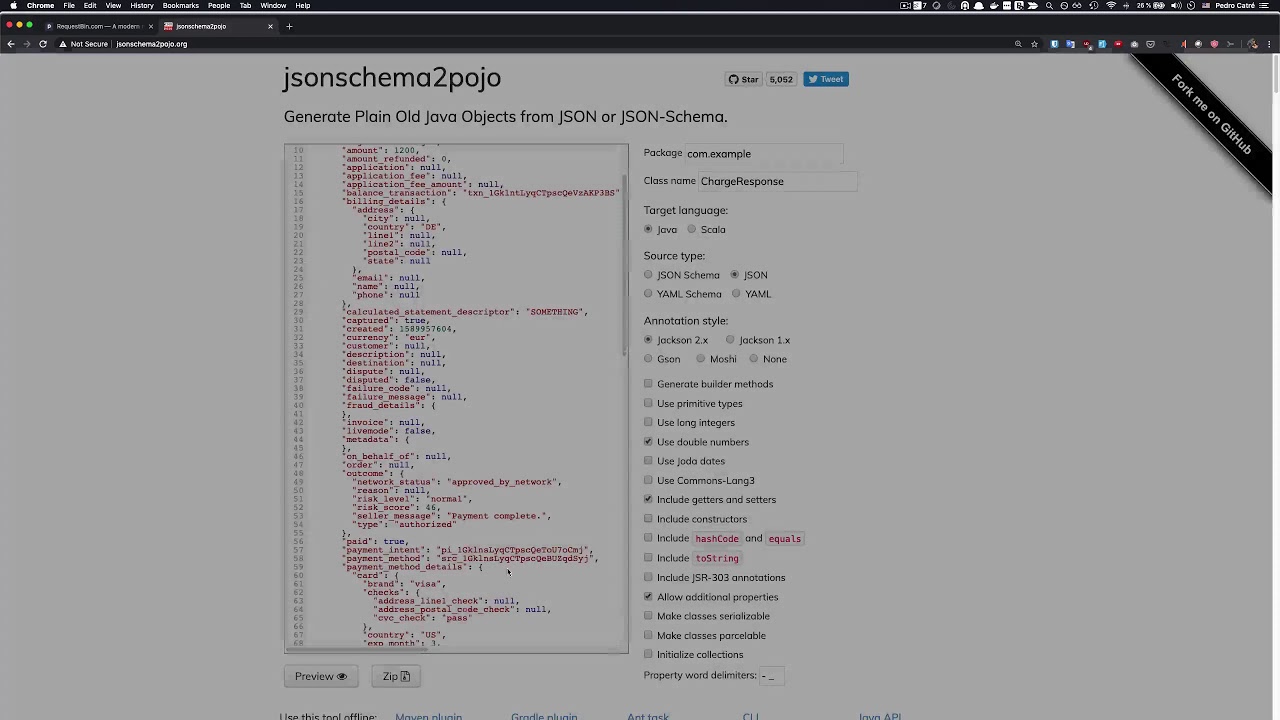 Generating Plain Old Java Objects from JSON