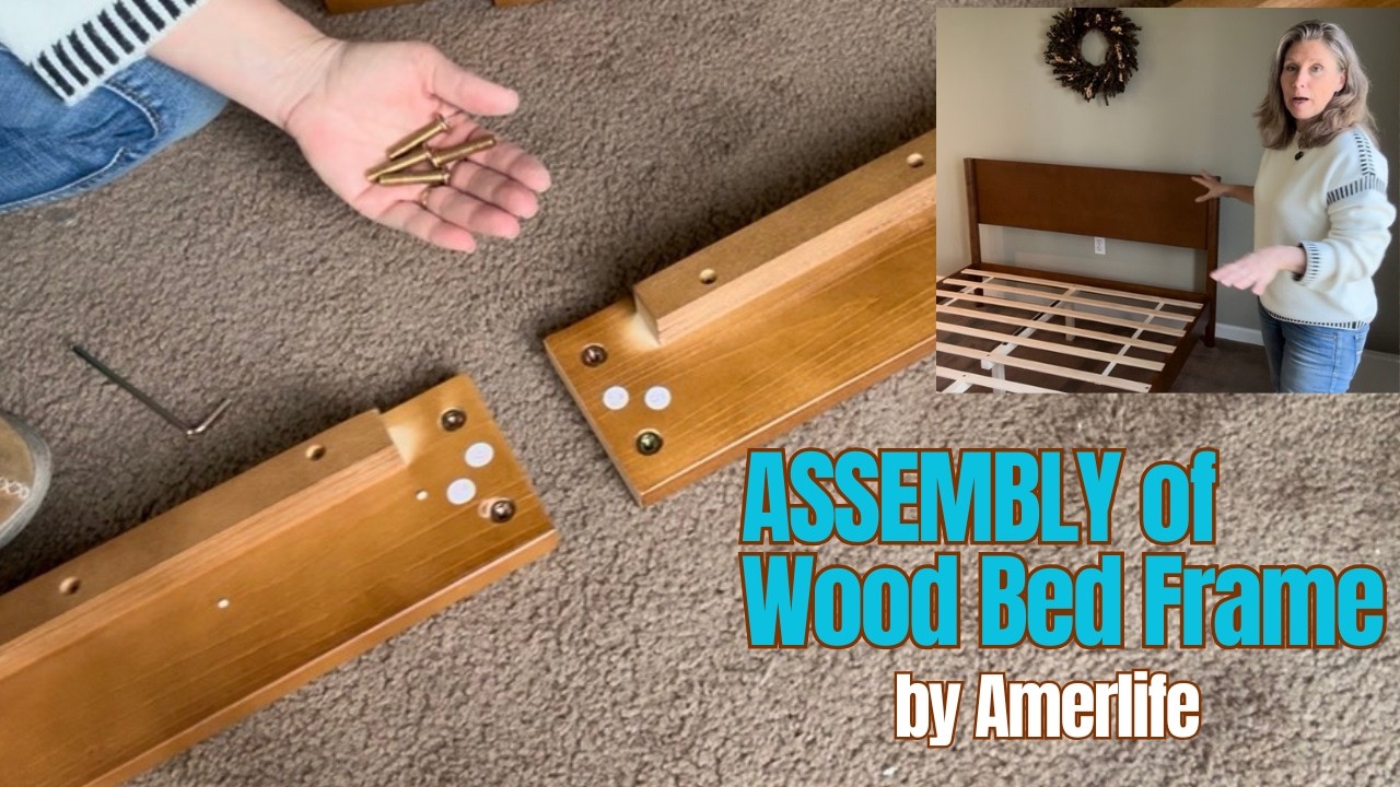 AMERLIFE Solid Wood Bed Frame Assembly.