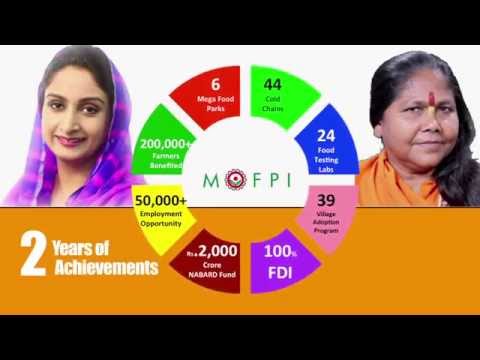 Two Years of Government: Initiatives of Ministry of Food Processing Industries