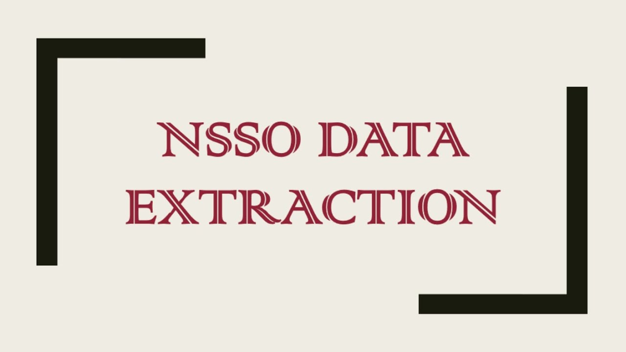 How to extract NSSO Data in STATA #1