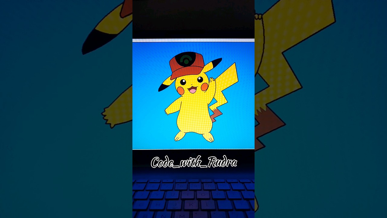 Draw Pikachu using Python #python #shorts #pikachu #viral #coding #cartoon #graphicdesign #programmi