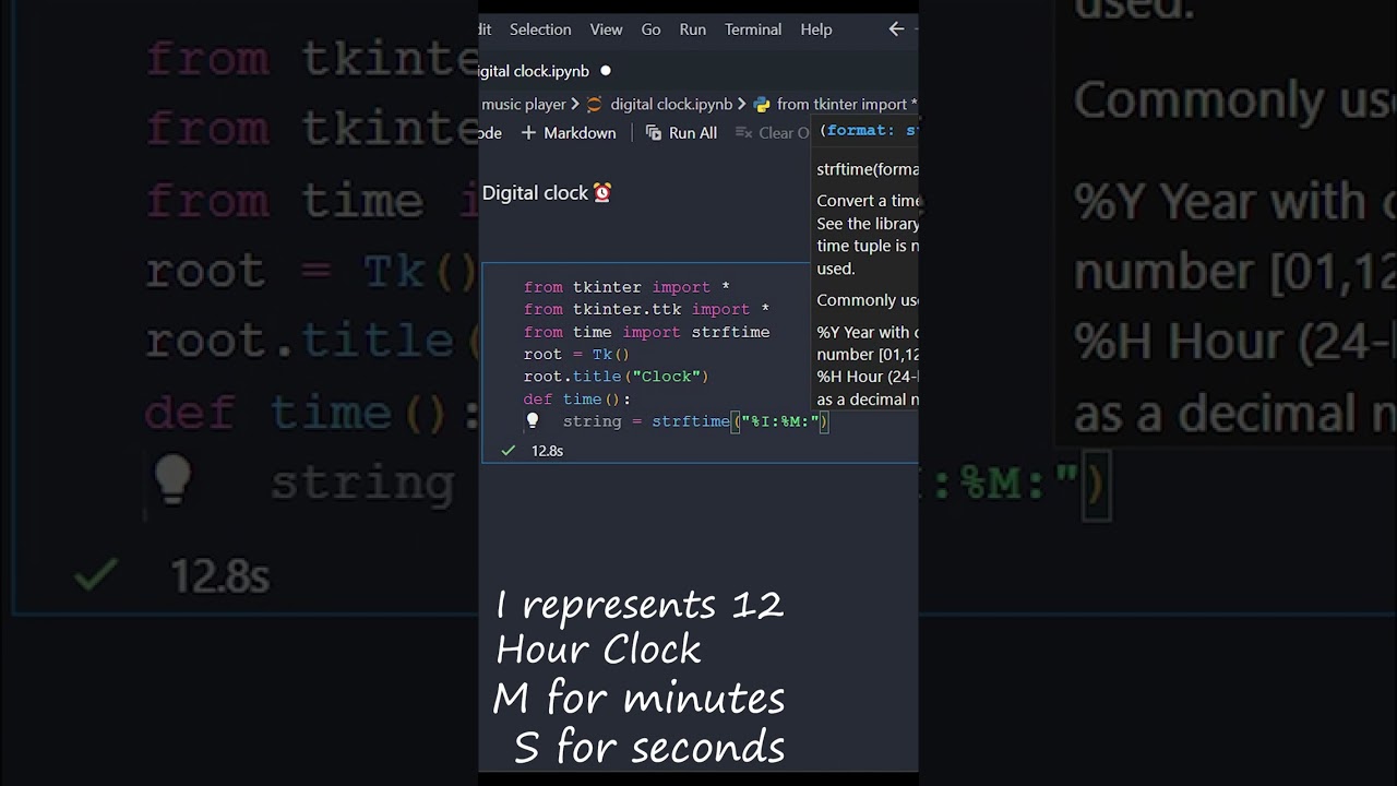 Make Digital clock in 1 minute using python