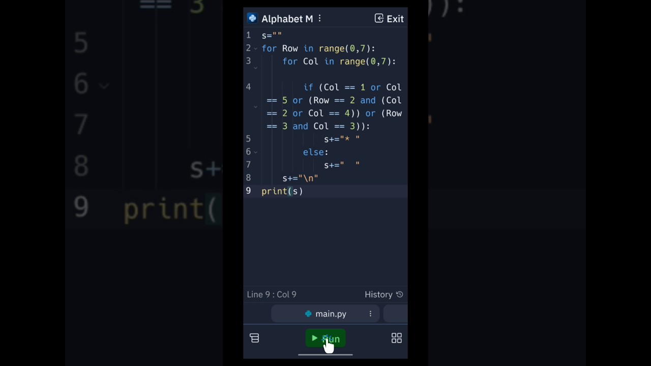 Create a Spectacular Letter M using Star Pattern in Python! #python #shorts #viral #trending #easy