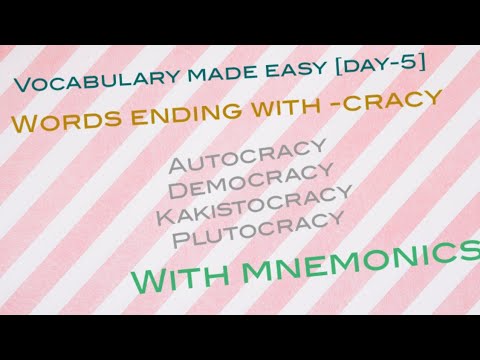 Vocabulary made easy[Day 5] Gopali classes-Learn words ending with -cracy