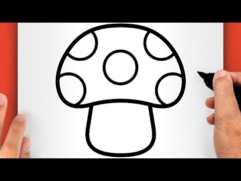 HOW TO DRAW A MUSHROOM DRAWING STEP BY STEP FOR BEGINNERS (EASY AND SLOW)