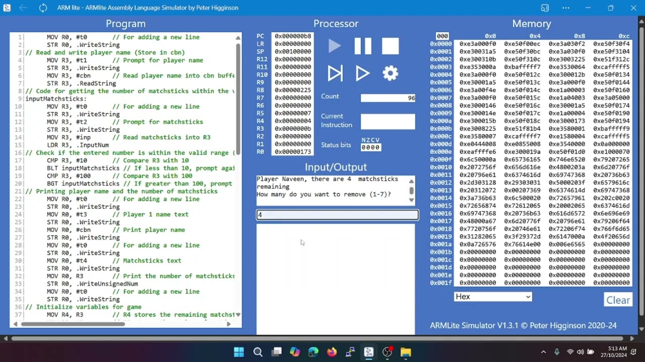 Assignment 2 - ARM Assembly Programming (in ARMlite)