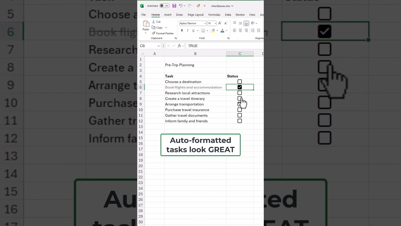 Excel Checklist: Auto-Highlight Completed Tasks Guide