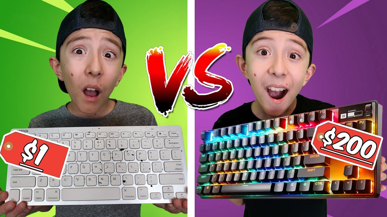 $1 Keyboard vs $200 Keyboard Challenge! - Fortnite