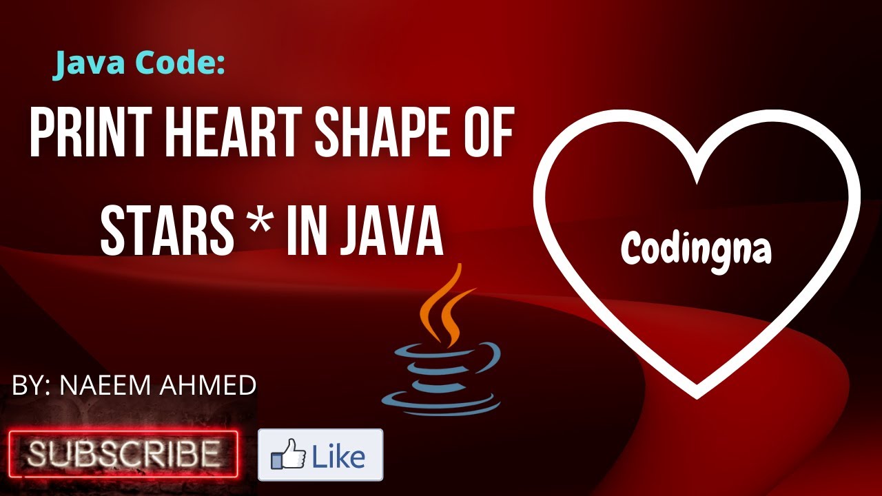 Print Heart Shape Using Stars * in Java | |programming tutorial| |#codingna| |#short|