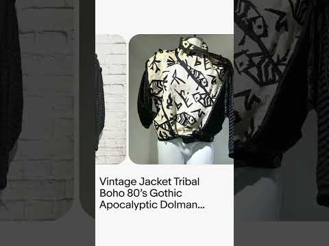 Vintage Jacket Tribal Boho 80’s Gothic Apocalyptic Dolman Sleeve Unisex Sze 53