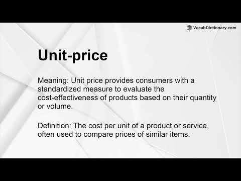 Unit-price Meaning