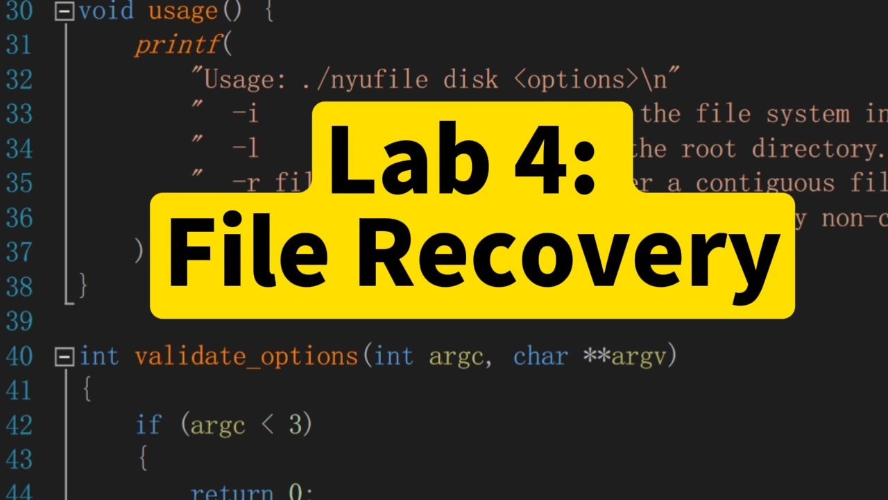 [SOLVED] Lab 4: File Recovery  #CS202