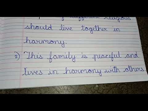 Meaning of Harmony with sentence