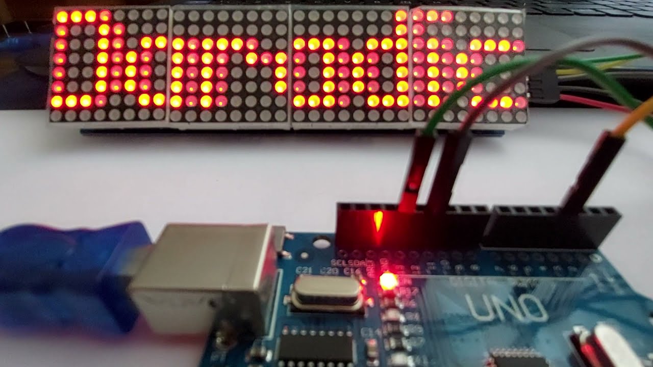 MAX7219 Dot Matrix LED Display - Arduino for beginners - with code