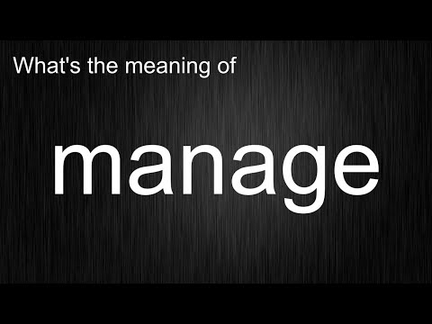 Enhance Your Vocabulary! Learn How to Use "manage" in English