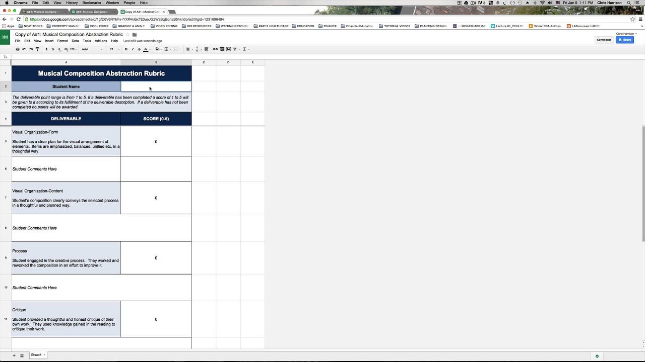 Downloading Google Doc Assessment Rubric