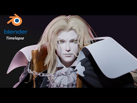 Blender 3d - Alucard (Castlevania - SoTN) Character Timelapse