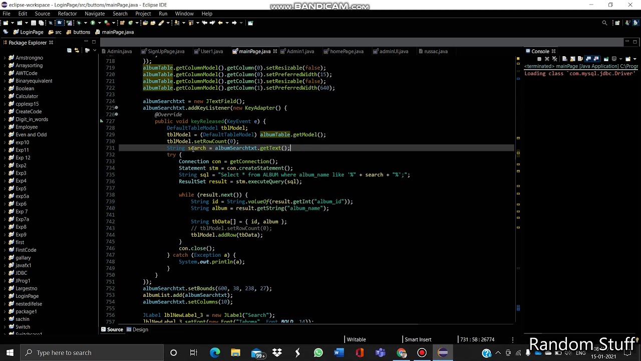 Searching in JTable without Button Java Swing