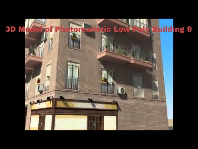 Photorealistic Low Poly Building 9 3D Model - FlatPyramid