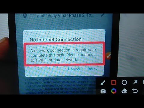 A network connection is required to complete this task Please connect to a Wi-Fi or data network