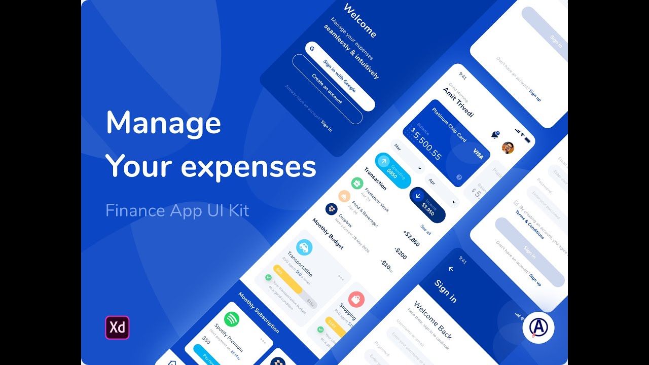 Financial app UI - part 2 & 3