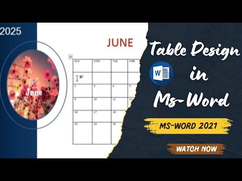 Complete 2025 Calendar Design Tutorial in MS Word | Calendar Design in MS Word #winwordclasses