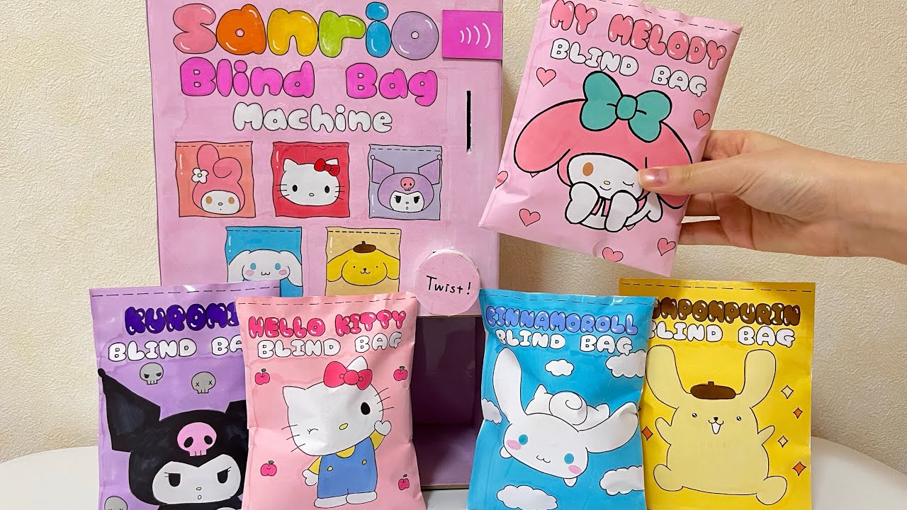 [🎀paper diy🎀]DIY sanrio blind bag vending machine opening + tutorial
