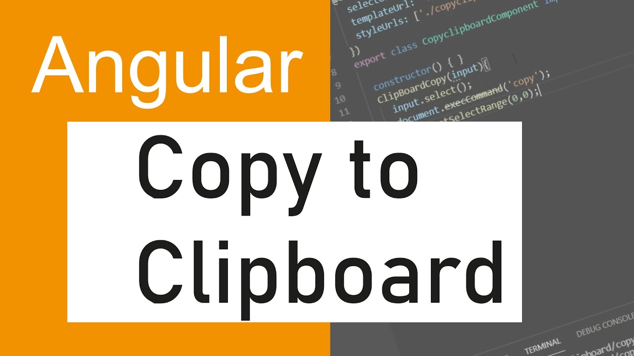 How to copy to clipboard using Angular?