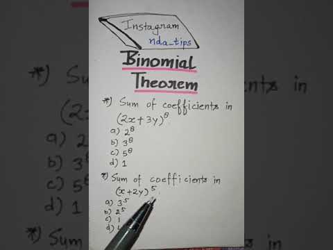 Binomial theorem shortcut tricks for NDA/JEE/AIRFORCE ( sum of coefficients )