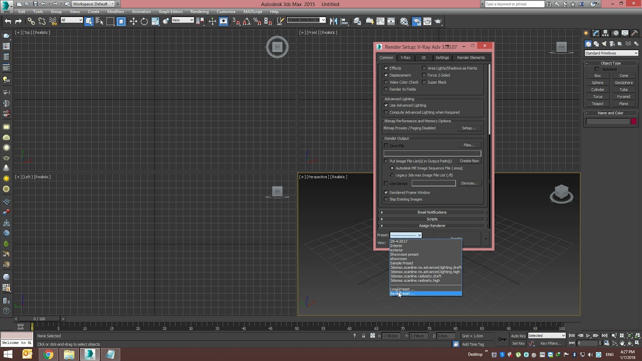 How to save render setting and load