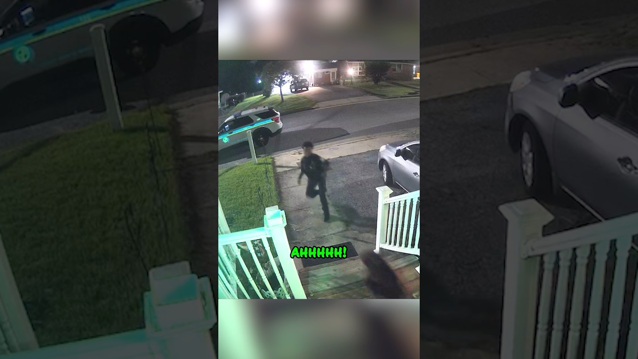 Cop Knocked and Regretted It Instantly 😂 - Funny Ring Doorbell Camera #shorts