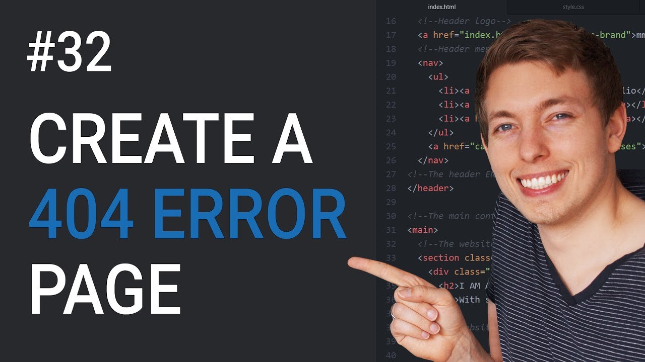 32: How to Create a 404 Page in HTML | Create a Custom 404 Page | Learn HTML & CSS | HTML Tutorial