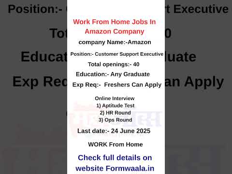 Work From Home Jobs In Amazon | amazon work From Home jobs For Customer Support Position