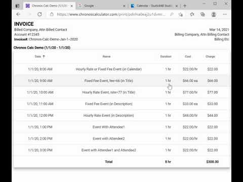 Google & Microsoft Calendar - Chronos Calculator Demo