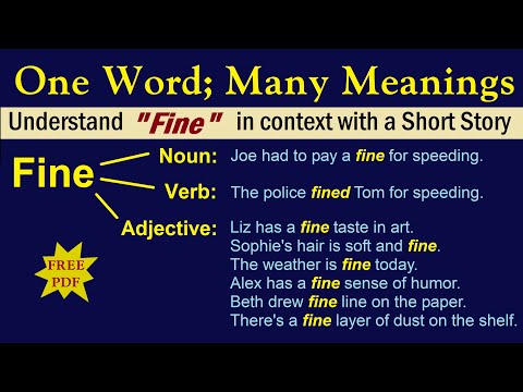 Fine: One Word; Multiple Meanings | #vocabularybuilding | English Speaking Made Easy | Fluency