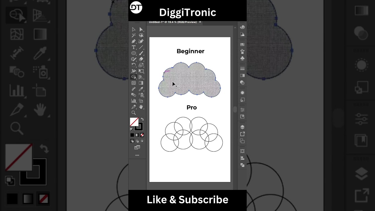 Illustrator Secrets: Merge Shapes Instantly with the Shape Builder Tool!  #diggitronic