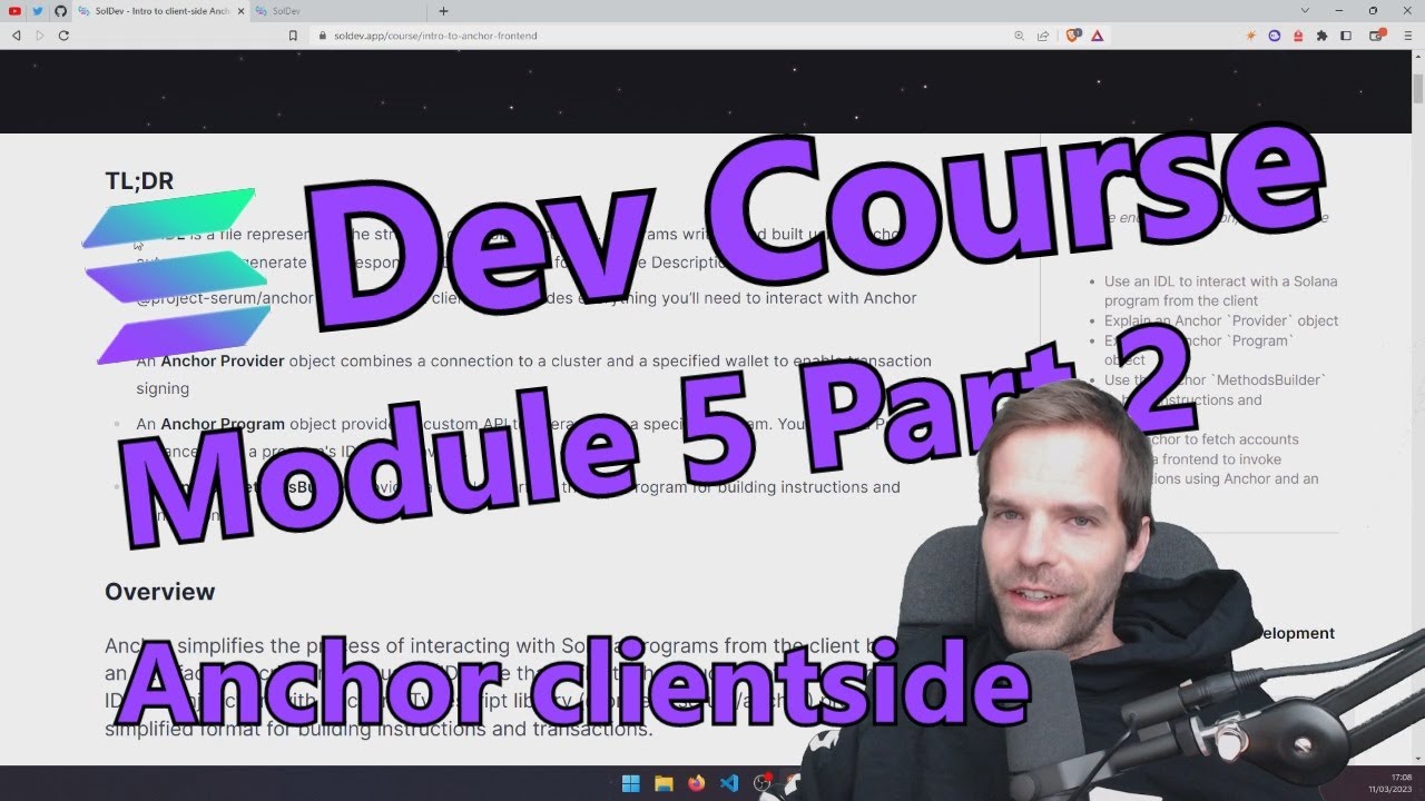 Fronted Development with Anchor [Solana Dev Course M5P2] - Mar 11th '23