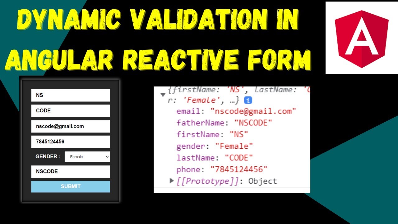 Dynamic validation in Angular Reactive form | Angular Reactive form validation tutorial | NSCODE