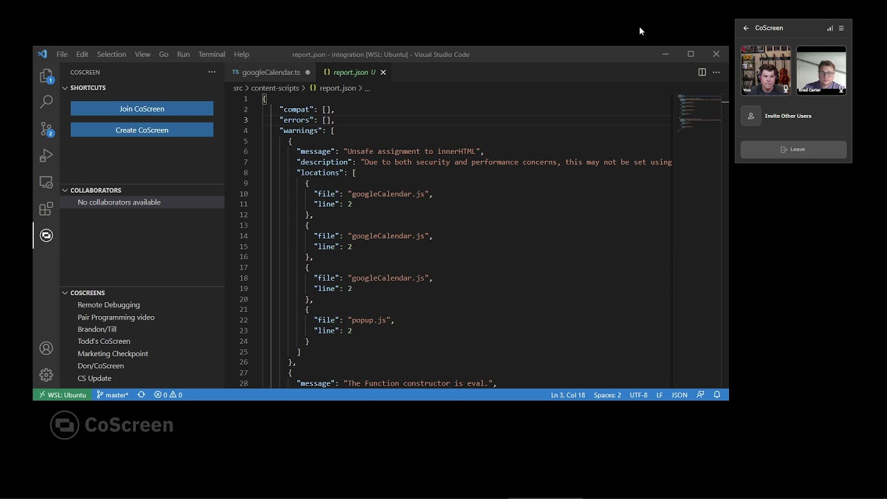Using the CoScreen Visual Studio Code Extension for Pair Programming
